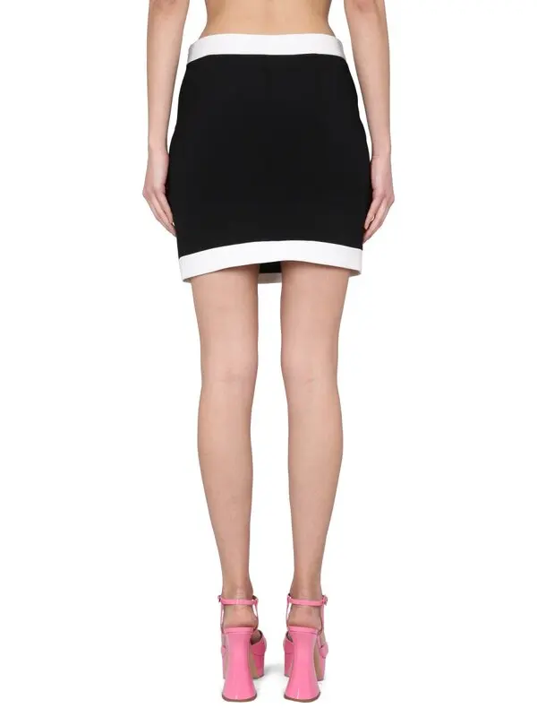 Moschino Heart Buttons Crepe Miniskirt