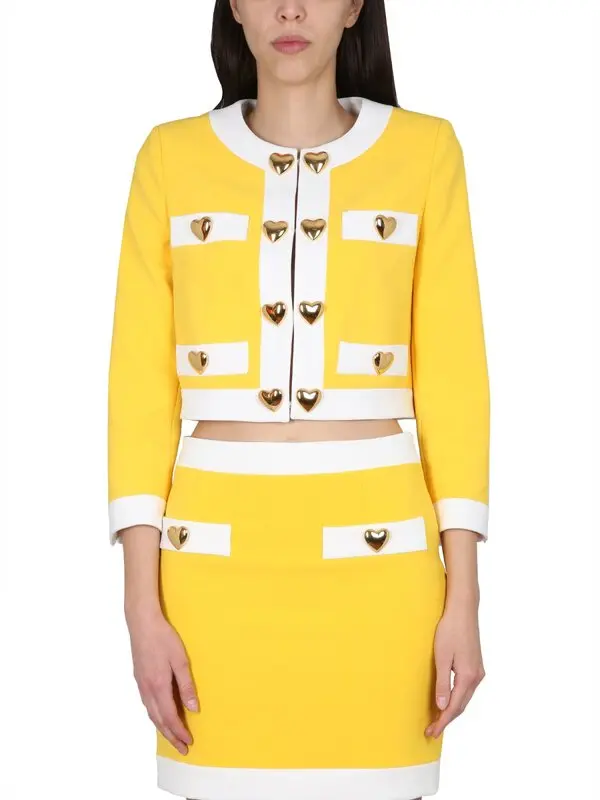Moschino Crepe Jacket With Heart Buttons