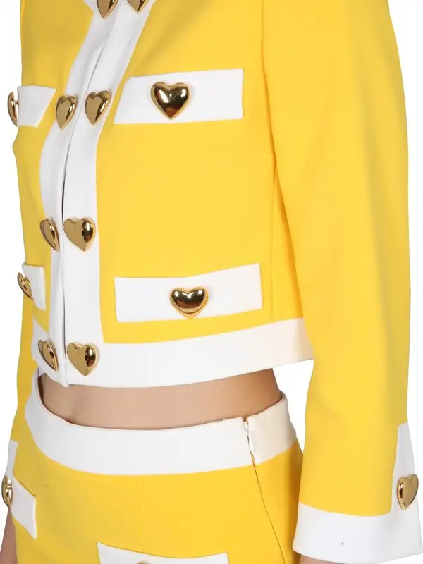 Moschino Crepe Jacket With Heart Buttons