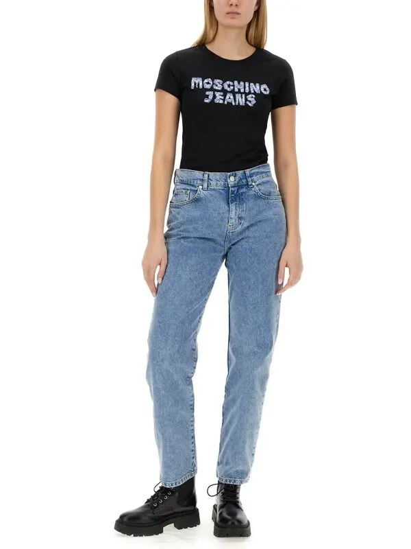 Moschino Boyfriend Fit Cotton Pants