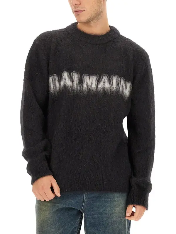 Balmain Retro Logo Pullover - Black
