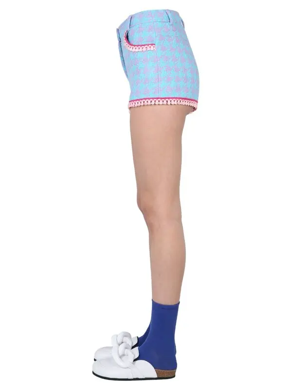 Moschino Houndstooth Shorts - Azure