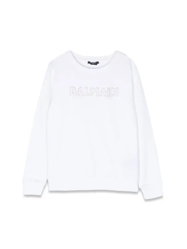 Balmain Logo Crewneck Sweatshirt - White