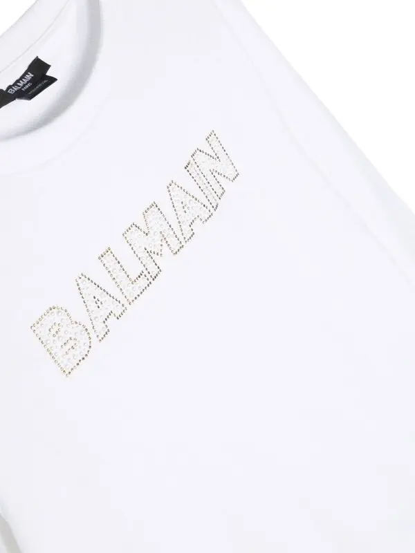 Balmain Logo Crewneck Sweatshirt - White