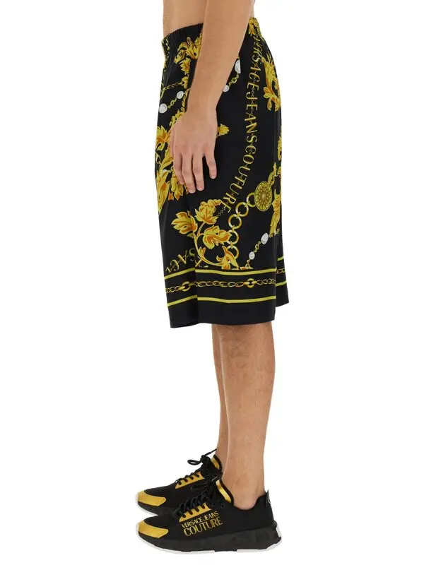 Versace Chain Couture Bermuda Shorts - Black
