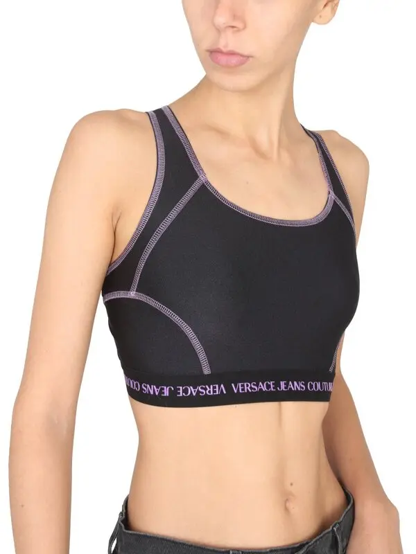 Versace Logo Band Crop Top