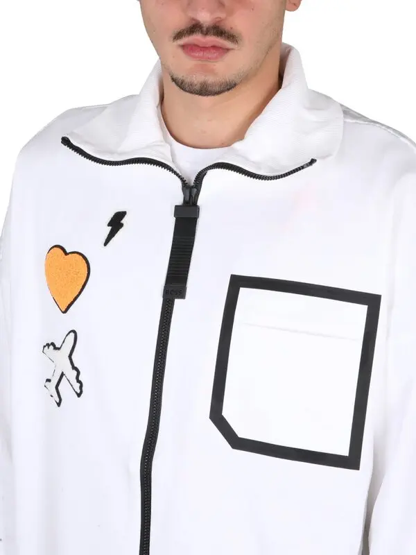 BOSS Sweatshirt With Logo - White