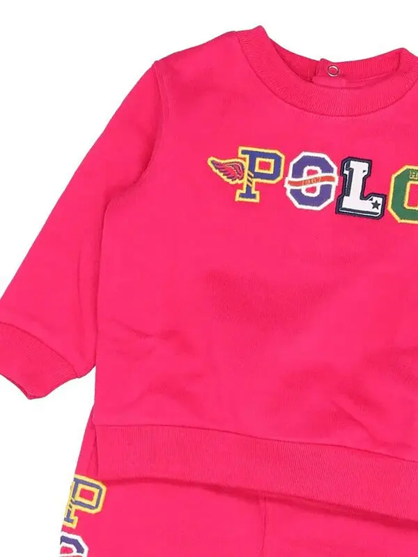 Polo Ralph Lauren Crewneck Sweatshirt And Pants - Fuchsia