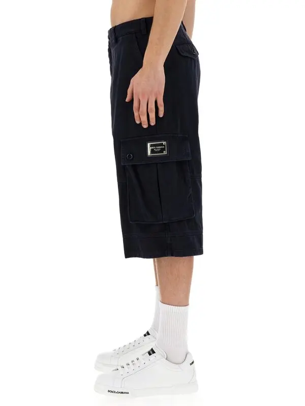 Dolce & Gabbana Regular Fit Bermuda Cargo Shorts - Blue