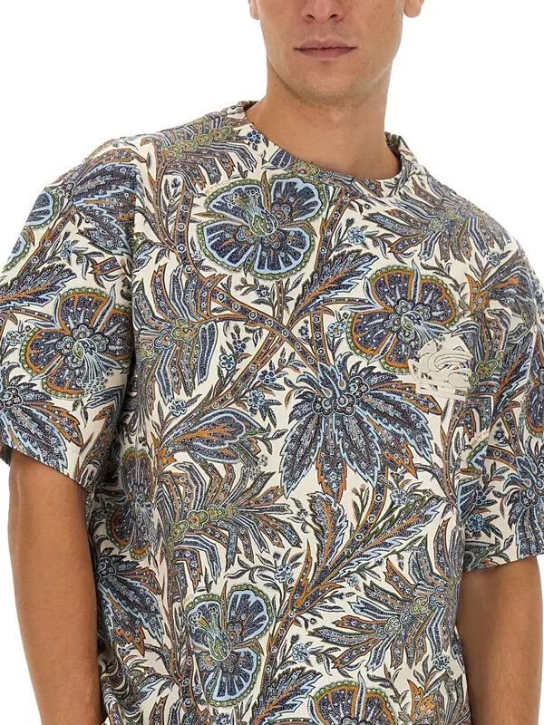 Etro Floral Print T Shirt - White