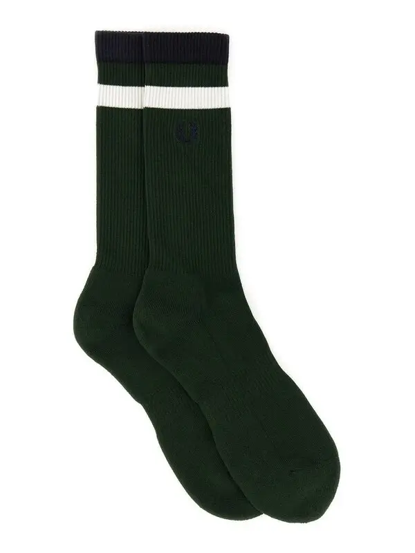Fred Perry Logo Embroidered Socks - Green