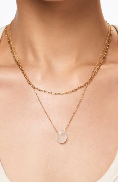 ANA LUISA Pebble Mini Pendant Chain Necklace - Gold/clear