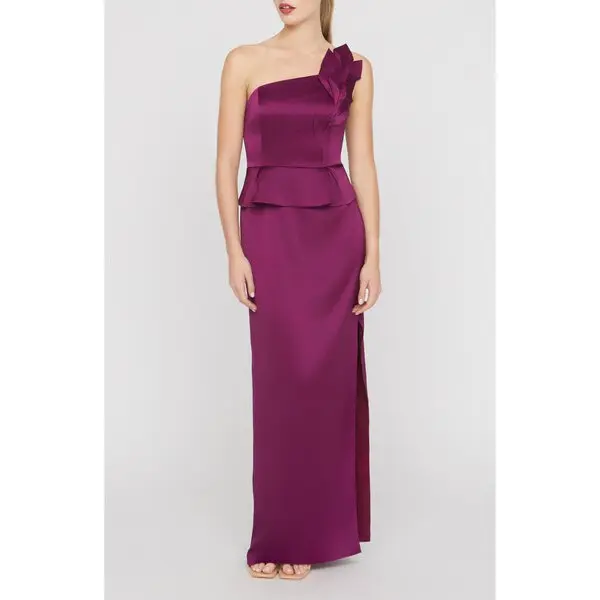 KAY UNGER Kiara One-shoulder Gown