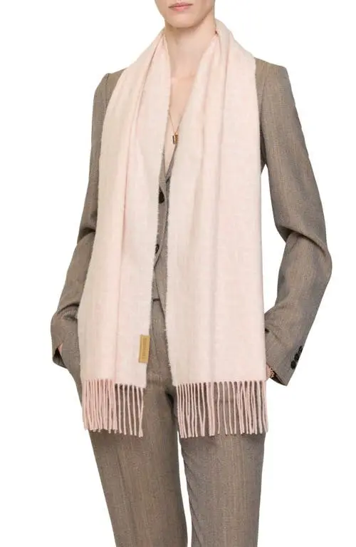 Burberry B Charm Anagram Double Face Cashmere Fringe Scarf - Peony Pink