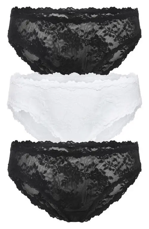 Honeydew Intimates Maria 3-pack Bikini Briefs - Black/ivory/black