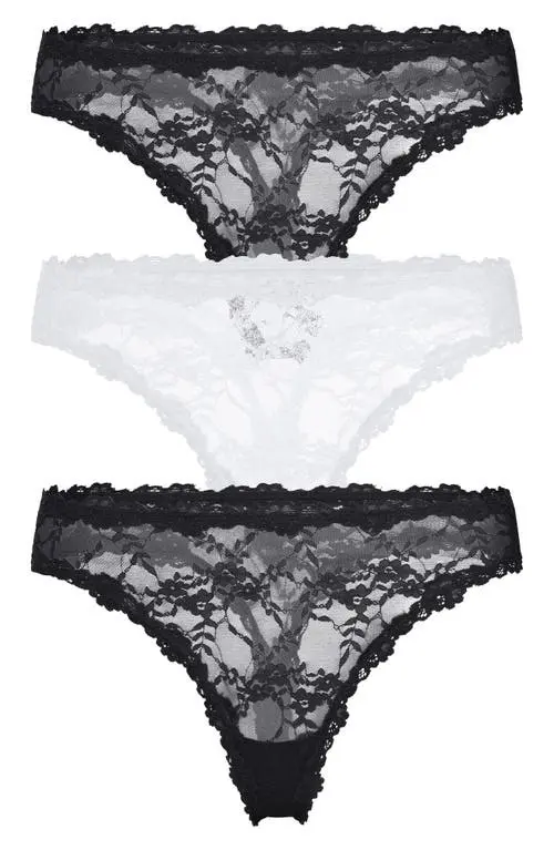 Honeydew Intimates Maria 3-pack Thongs - Black/ivory/black