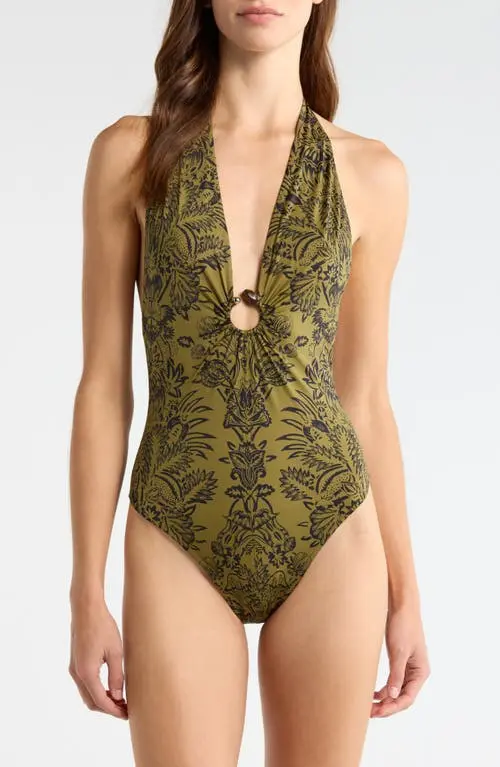 Ulla Johnson Milos One-piece Swimsuit - Olive Flora