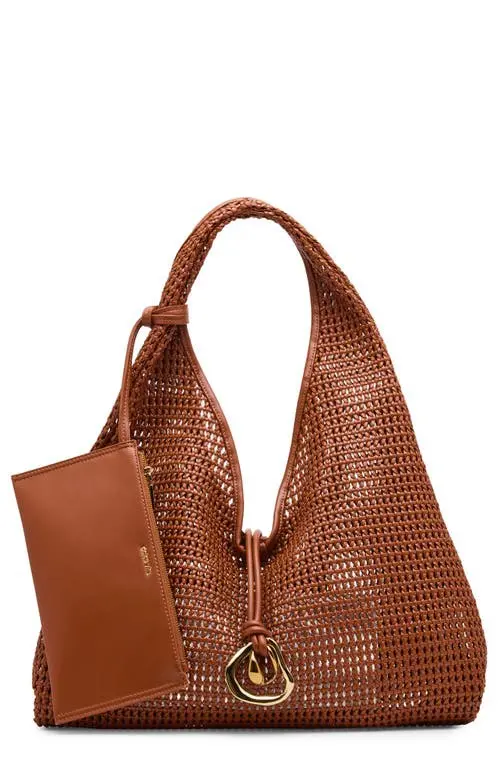 Dolce Vita Missie Woven Shoulder Bag - Cognac