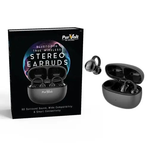 PURSONIC True Wireless Stereo Earbudsimmersive Sound, Compact Design - Black