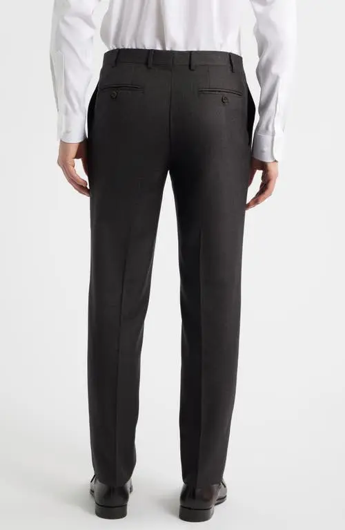 Canali Siena Regular Fit Super 130s Wool Dress Pants - Black