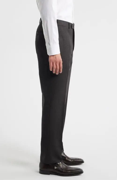 Canali Siena Regular Fit Super 130s Wool Dress Pants - Black