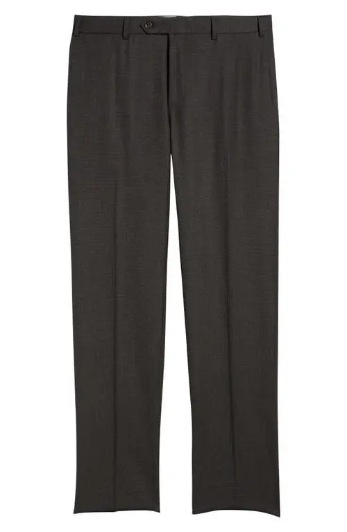 Canali Siena Regular Fit Super 130s Wool Dress Pants - Black
