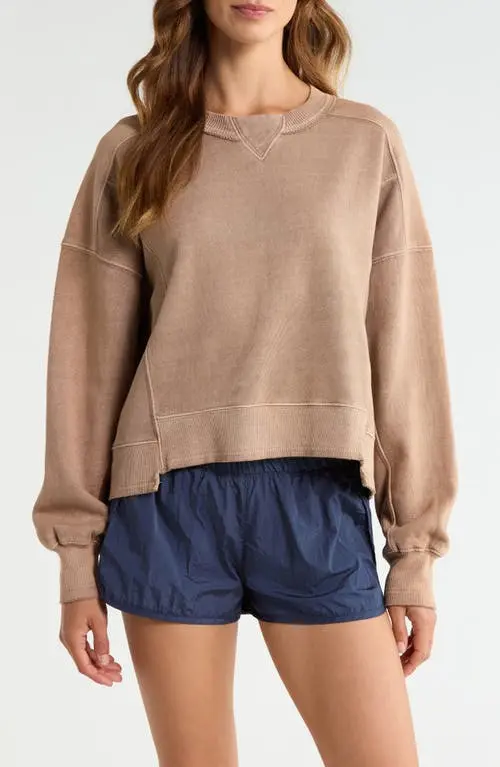 Free People Intercept Cotton-blend Sweatshirt - Sandy