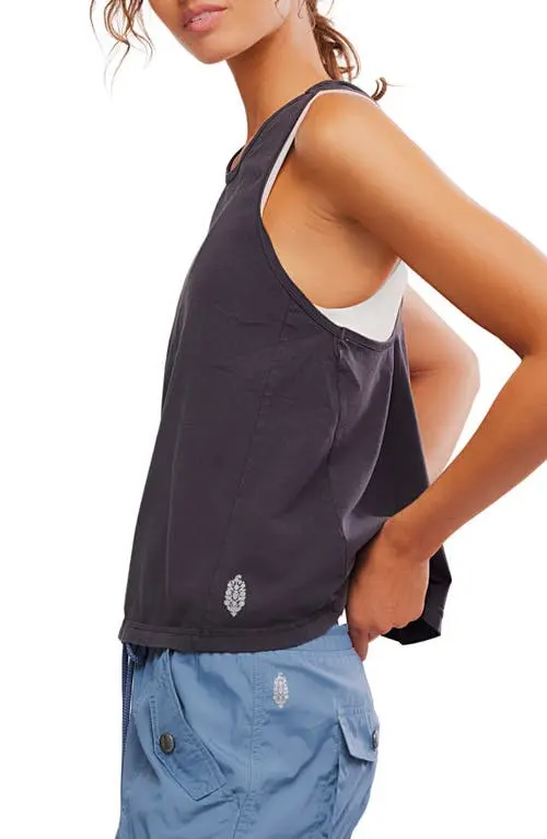 Free People Hot Shot Twist Back Tank - Black