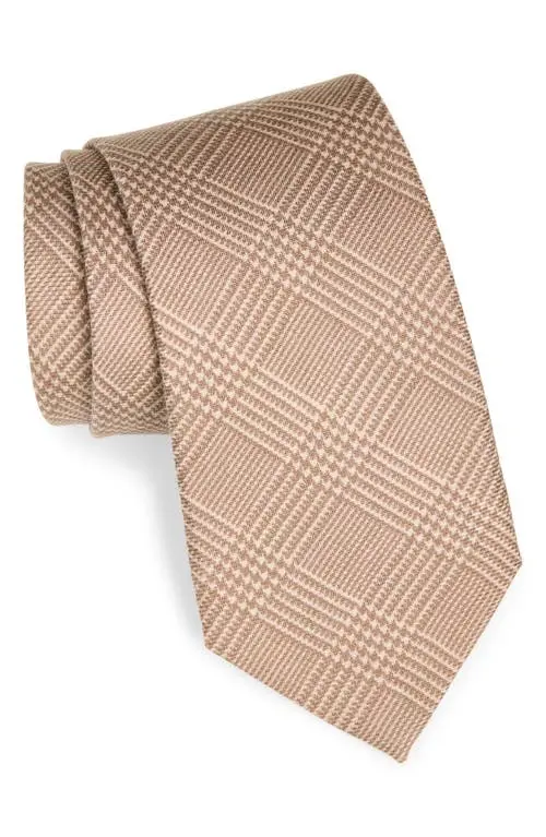 Ralph Lauren Purple Label Glen Plaid Cashmere And Silk Neck Tie - Champagne
