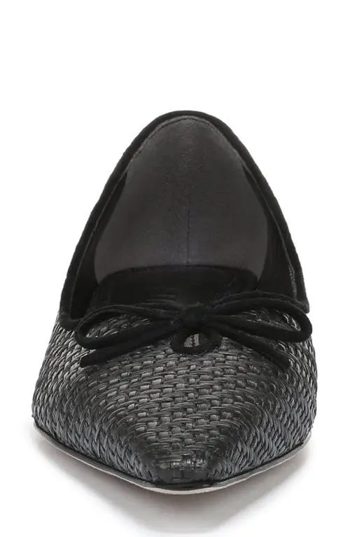 Sam Edelman Pointed-toe Flat With Bow Detailing - Black