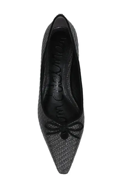 Sam Edelman Pointed-toe Flat With Bow Detailing - Black
