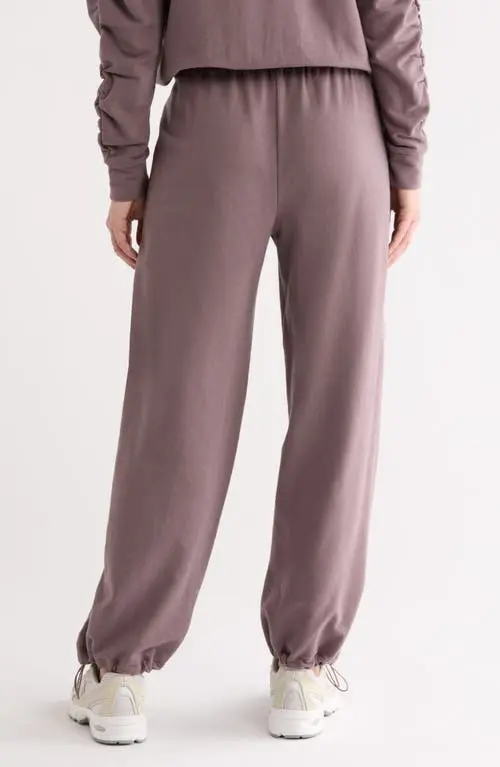 Zella Cinch Cord Hem Sweatpants - Grey Plum
