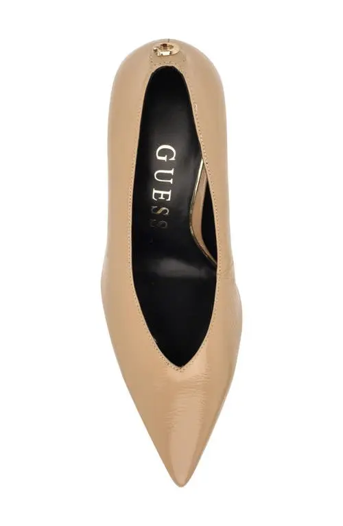 Guess Pointed Toe Pump - Medium Natural