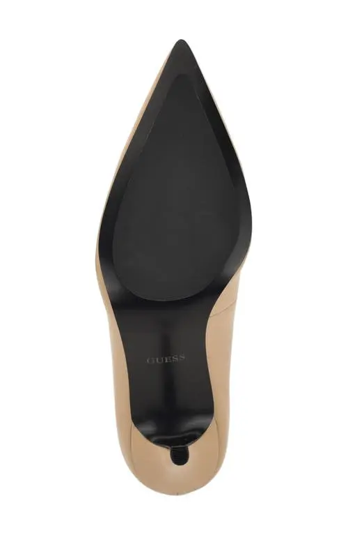 Guess Pointed Toe Pump - Medium Natural