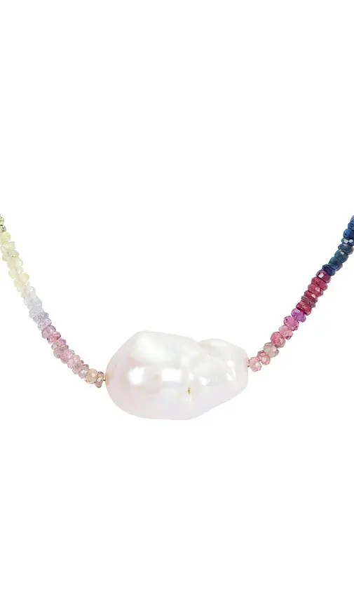 Shashi Aisha Gemstone Necklace With Pearl