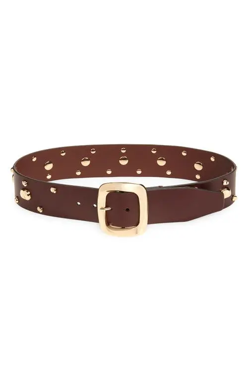Zimmermann Malley Studded Leather Belt - Chestnut