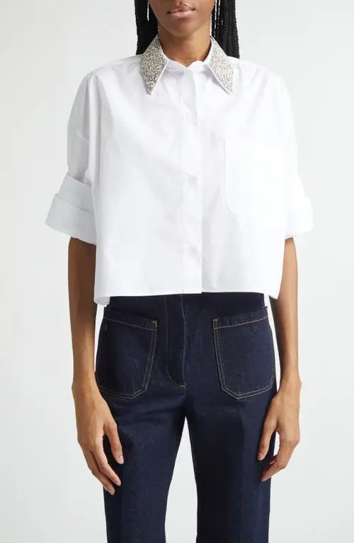 TWP Crystal-embellished Cotton Shirt