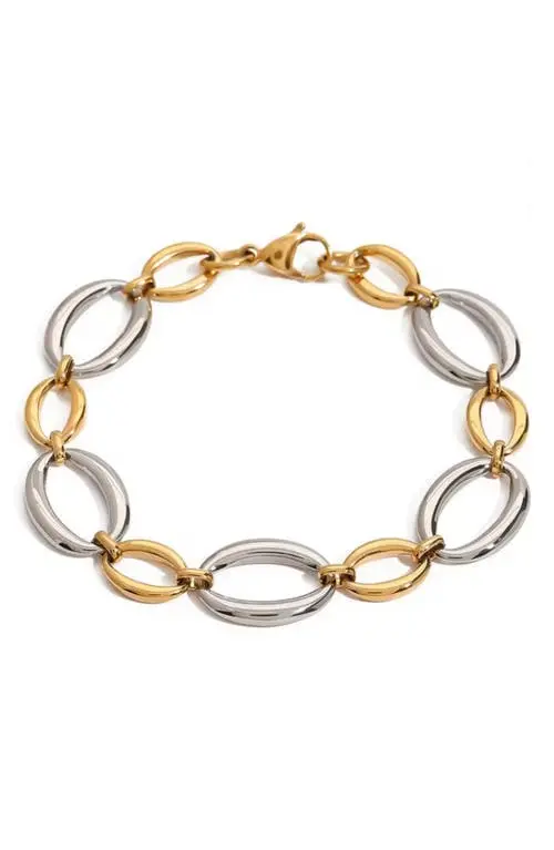 MACRAE & CO. Mixed Metallic Oval Link Bracelet - Gold/silver