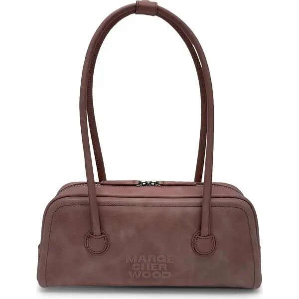MARGESHERWOOD Soft Boston Leather Shoulder Bag - Tea Rose Pull-up