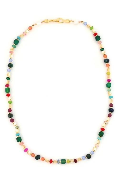 PANACEA Mixed Stone & Freshwater Pearl Beaded Necklace - Multi