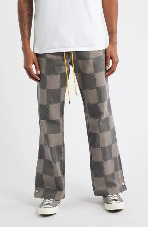 DIET STARTS MONDAY Check Drawstring Pants - Checkered Grey