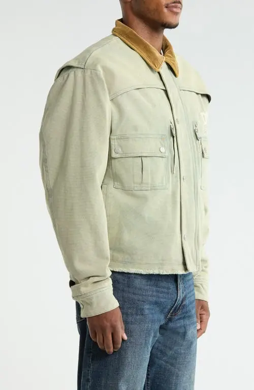 DIET STARTS MONDAY Hopkins Denim Construction Jacket - Sage