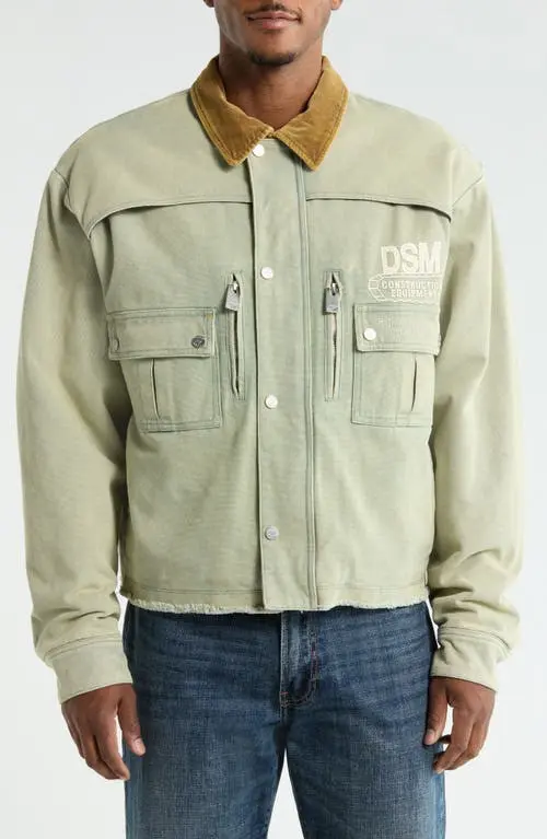DIET STARTS MONDAY Hopkins Denim Construction Jacket - Sage
