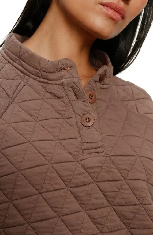 Sanctuary Quilted Sweatshirt - Morel Brown