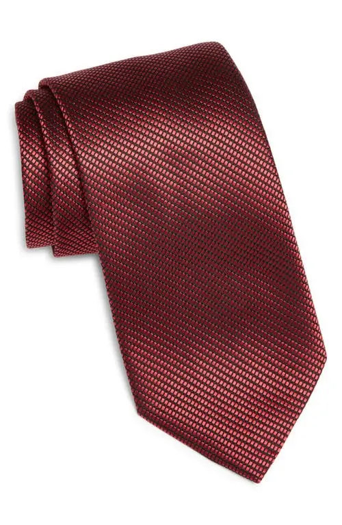 Canali Silk Jacquard Neck Tie - Red