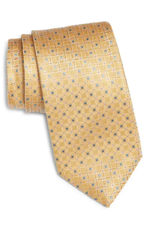 Canali Medallion Silk Tie - Yellow