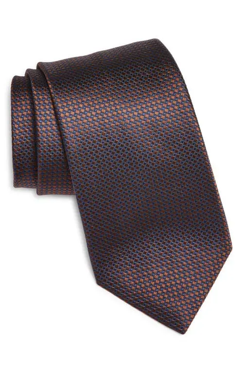 Canali Jacquard Silk Neck Tie - Brown