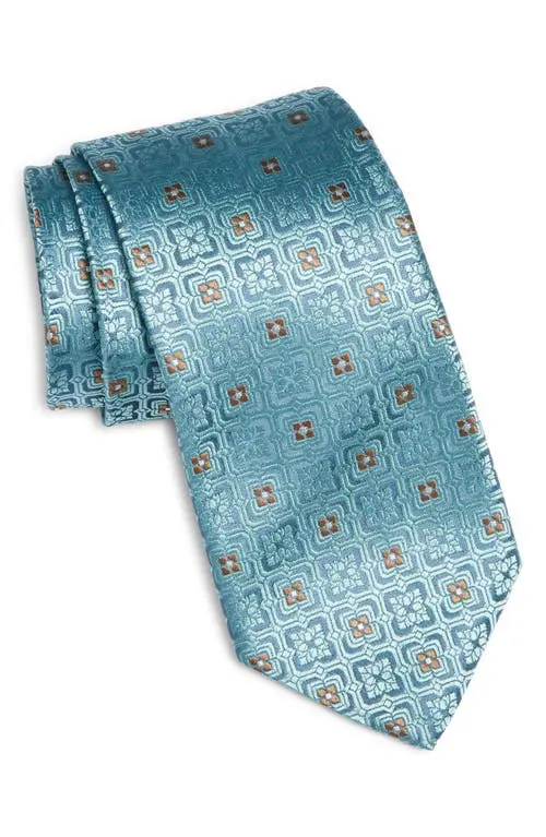 Canali Medallion Silk Tie - Light Green