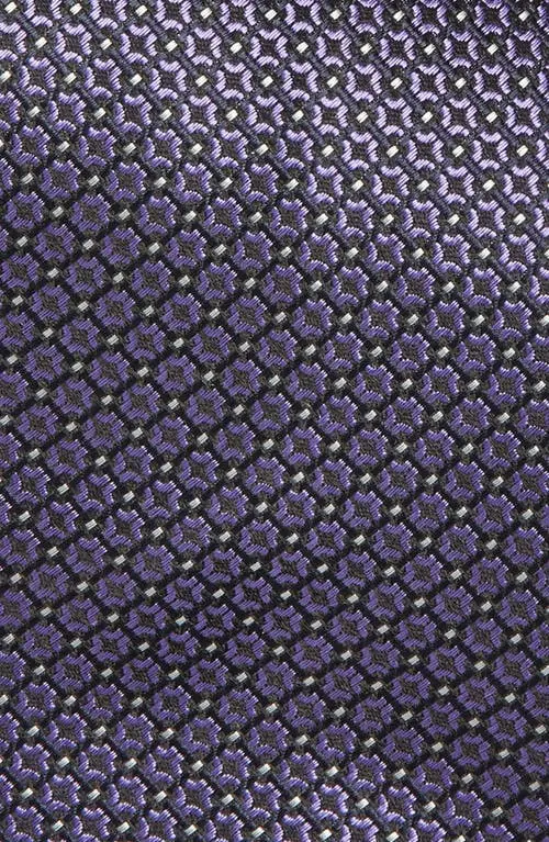 Canali Geometric Silk Neck Tie - Blue