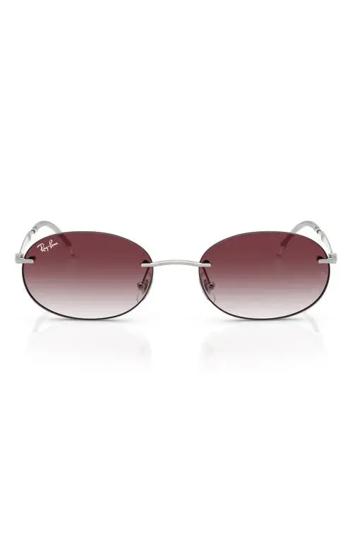 Ray-ban 54mm Gradient Oval Sunglasses - Silver/clear Dark Violet